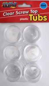 Crazy Crafts Clear Screw Top Plastic Tubs 10ml - 6pcs Do-it-yourself ...