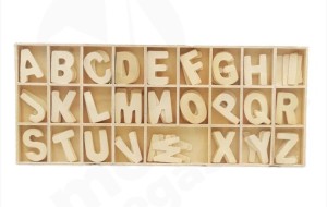 Bambo Wooden Alphabet Letters in Wooden Holder – Educational Wooden ...