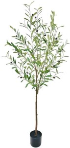 Green Design Olive Plant (Spray) Artificial Plant with Pot | Makro