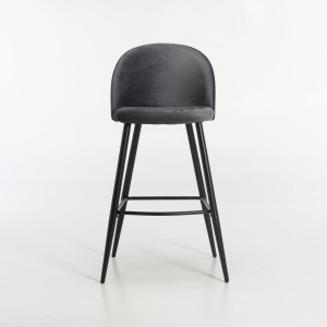 Extreme Velvet Kitchen Stool - Grey Metal Bar Stool | Makro