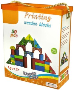 Printing 72-16 50-Pieces Wooden Blocks Houses & Buildings | Makro