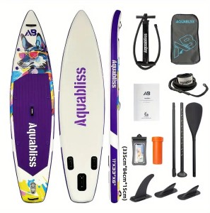 AquaBliss Inflatable SUP Board 335x84x15cm Purple | Makro