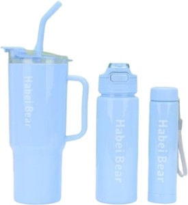 Habei Bear 3 Piece Sports Water Bottle Set With One Straw 1200 ml ...