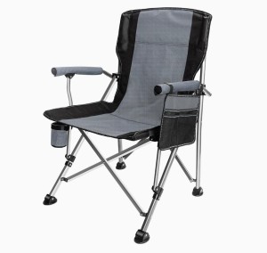 Solid Folding Camping Chair With Cup Holder &Side Pocket Steel Camping ...