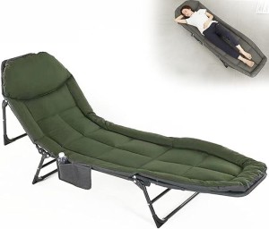 PressPlay Tech Foldable Camping Bed Stretcher With Pad and Pillow ...