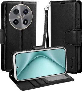 Hanman Classic Flip Leather Wallet Cover for Nova 12i - Black Book ...