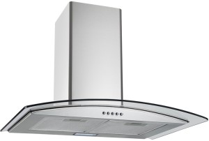 60cm Curved Glass Extractor - Stainless Steel with Led Lighting Wall ...