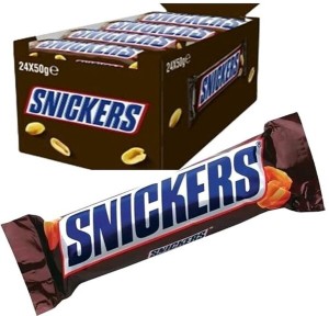 Snickers Original Chocolate Bars – 24 Pack (50g Each) Milk Chocolate ...