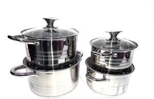 GL 8-Piece Heavy Duty Stainless Steel Stock Pot Set – Commercial-Grade ...
