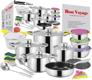 Bon Voyage Pots Cookware Heavy Bottom Pots Set Stainless Steel Cookware ...