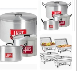 Two sets of Hart pots with 4 chafing dishes 321 Non-Stick Coated ...