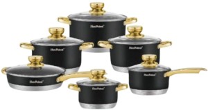 HausRoland Black & Gold Premium Stainless Steel Cookware Set | Makro