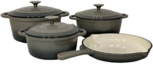 SMTE Grey Authentic Cast Iron Cookware Set Cast Iron Cookware Set | Makro