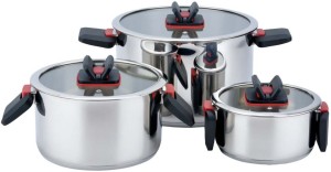 Bauer 6 Piece | Compact Stainless Steel Stainless Steel Cookware Set ...