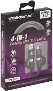 Volkano USB Type A To USB Type C 1.2 m Weave Series 4-in-1 Charge & Data Cable | Makro