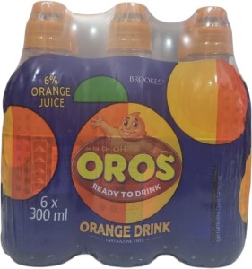 Brookes Oros Ready To Drink Orange Bottle Juice Pack of 6 300ml | Makro