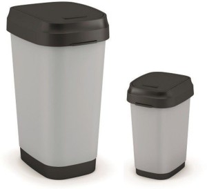 Keter Dual Swing Bin Small 10 Litre Dual Swing Style Plastic Dustbin ...