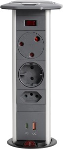 Powerlogic MK530 Pull up Multiplug Dark Grey 15 A M Socket | Makro