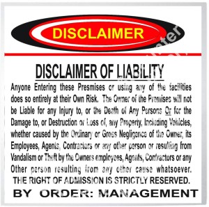 sign Disclaimer OF Liability Notice Sign On Abs 440x440 On ABS ...