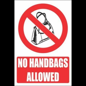 sign No handbags allowed 29cm x 29cm Emergency Sign | Makro
