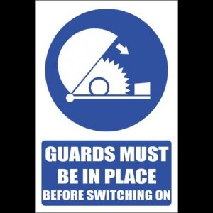 sign Guards must be in place 29cm x 29cm Emergency Sign | Makro