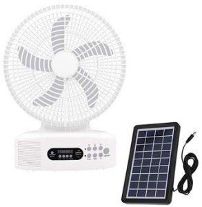generic Rechargeable Solar Powered Fan A 300 mm 5 Blade Table Fan | Makro