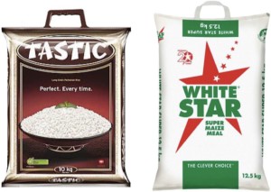 white Star & Tastic 12.5 kg Maize Meal & 10kg Rice Edible Combo | Makro