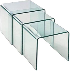 glass tables Set of 3 Morden Glass Side Nesting Table - Table Frame | Makro