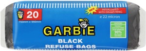 Garbie Black Refuse Bags 750 x 950 mm Jumbo 20 L Garbage Bag Pack Of 1 ...