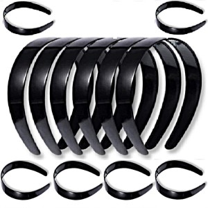 Longfield Trading Chic Bulk 12pcs Plain 2.5mm Black Plastic School Hair ...