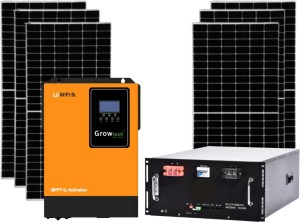 Growtech 5.5kW Solar Inverter & 4.8kWh Lithium Battery Solar System ...