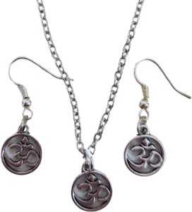 One Stop Gift Shop Sacred Serenity Ohm Jewelry Set Silver Jewellery Set ...