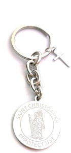 Saint Christopher Keychain Saint Christopher medallion keyring Key ...