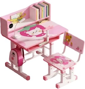 Generic Nordic Kid's Height Adjustable Cartoon Study Table With Shelves ...