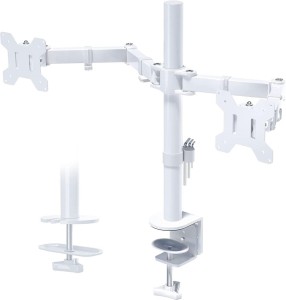 Bontec Dual Arm Monitor Stand 13-27" Height Adjustable & Tilt Swivel ...