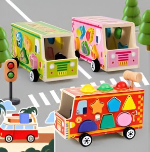 WOODLY SHAPE SORTER BUS Educational Toys | Makro