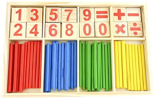 TGT- Math Educational Toy - Wooden Intelligence Sticks Number Cards And ...