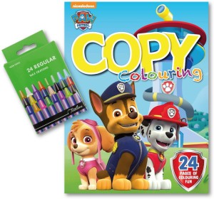 Paw Patrol Colouring Book with 24 Wax Crayons Colours & Shapes | Makro