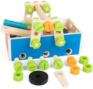 Treasure Toys Kids 4 in 1 Wooden Nut Screw Assembly Toolbox Activity ...