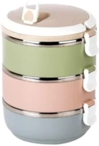 Generic Triple Layer Lunch Box 3 Containers Lunch Box | Makro