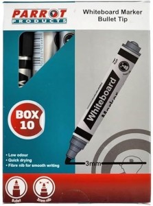 EMP projects Parrot Whiteboard Markers (10 Markers - Bullet Tip - Black ...