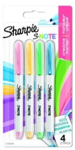 Sharpie S-Note Creative Marker Highlighter Assorted Colours 4 Pack | Makro