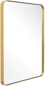 AK Rounded Rectangle Gold Decorative Mirror | Makro