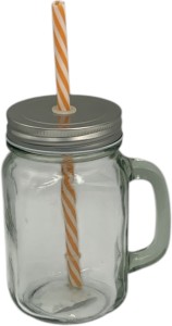 Crockery Centre 2pc Mason Jar Glass 450ml With Straw Glass Mason Jar ...