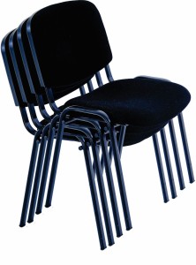 TOCC Contract Fabric Stacking Office Chairs - 5 per box - Black Office ...