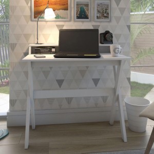 Designer Concepts Ivanna Desk - White Engineered Wood Study Table | Makro