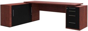 Prestige L-Combo Desk Cherry Engineered Wood Multipurpose Table | Makro