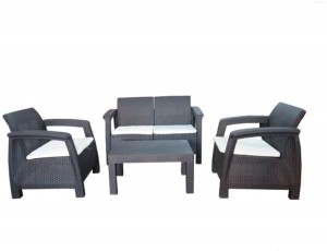VIVIDITTO Outdoor lounge set 4 pc Cane Patio Dining Chair | Makro
