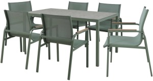 Terrace Leisure Bali 7 Piece Dining Metal Table & Chair Set | Makro
