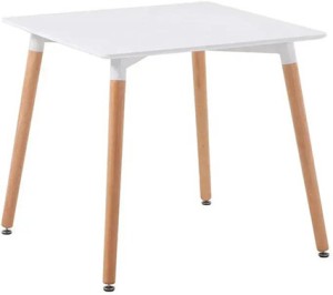 GOF Furniture T04-70 LuxeWood Table, White Engineered Wood Patio Dining ...